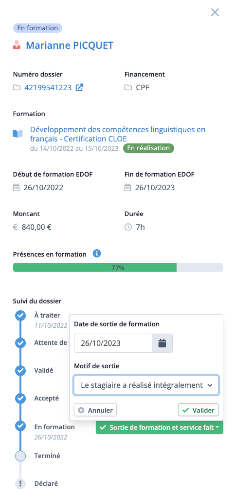 Synchronisation EDOF